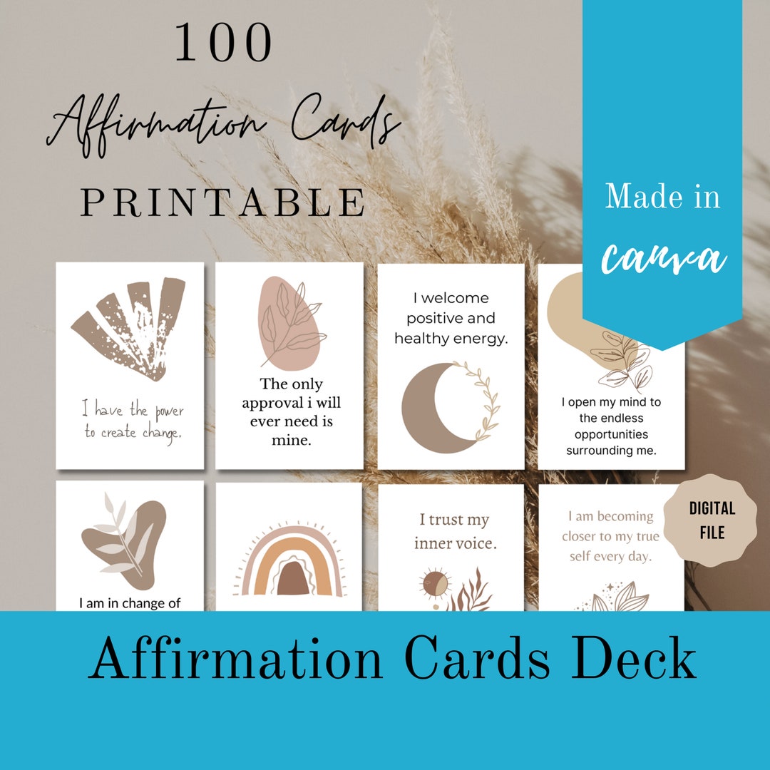 Boho Affirmation Cards, Printable Affirmations, Boho Affirmation Deck ...