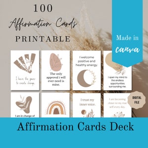 Boho Affirmation Cards Printable Affirmations Boho - Etsy