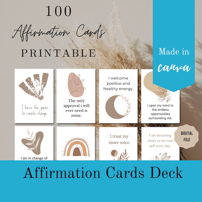 Boho Affirmation Cards Printable Affirmations Boho - Etsy