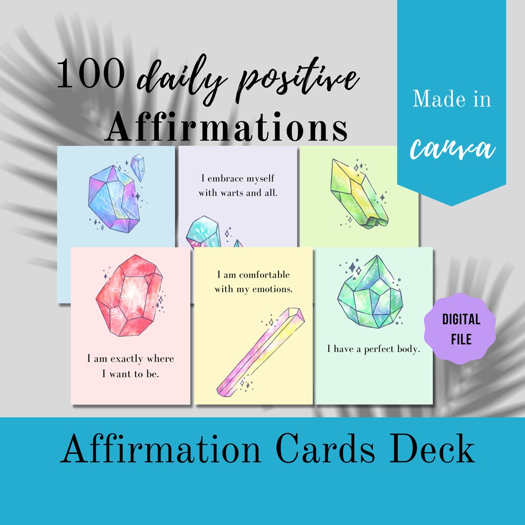 100 Daily Positive Affirmation Cards Digital Download - Etsy