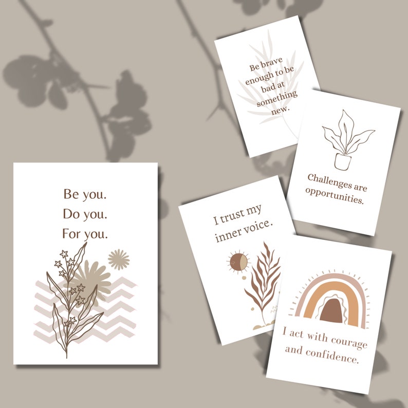 Boho Affirmation Cards Printable Affirmations Boho - Etsy