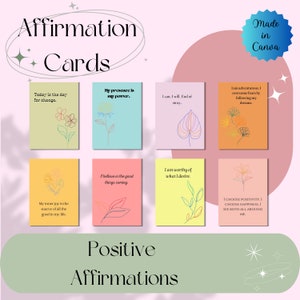 60 Affirmation Cards Digital Download, Mindfulness Affirmations Deck ...