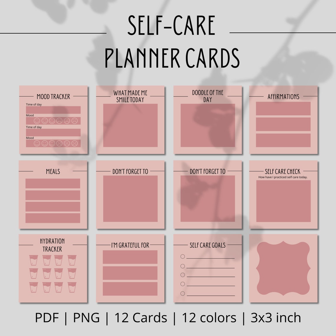 Pastel Self Care Planner Cards Planner Cards Printable - Etsy