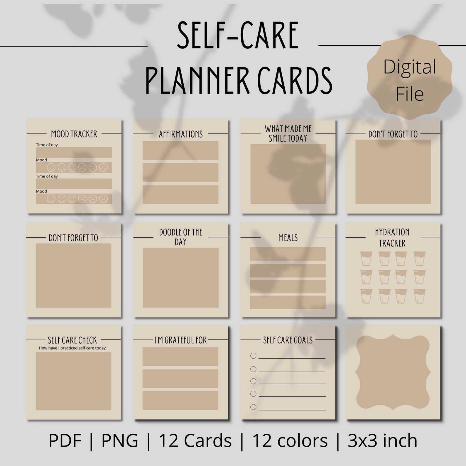 Pastel Self Care Planner Cards Planner Cards Printable - Etsy