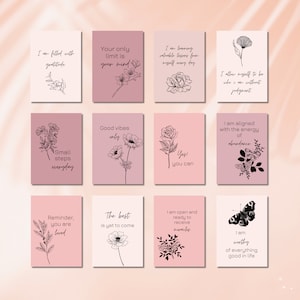 60 Affirmation Cards Digital Download, Mindfulness Affirmations Deck ...