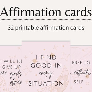 32 Daily Affirmation Cards, Universe and Star Design, Daily ...