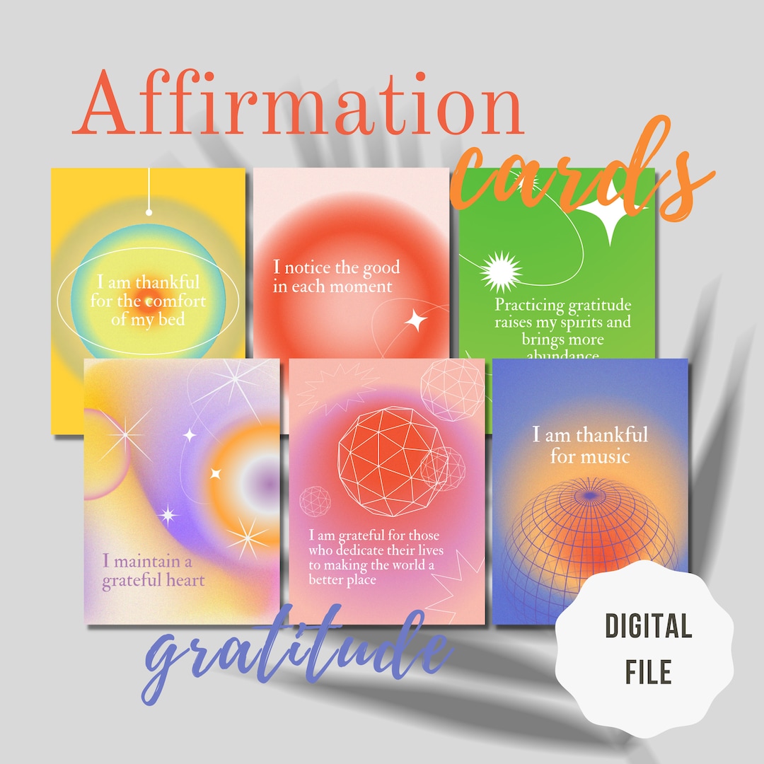 45 Affirmation Cards for Gratitude Digital Download - Etsy
