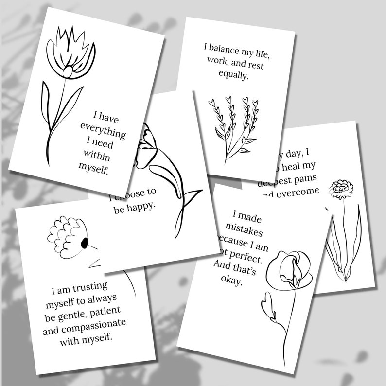 45 Affirmation Cards Digital Download Mindfulness - Etsy