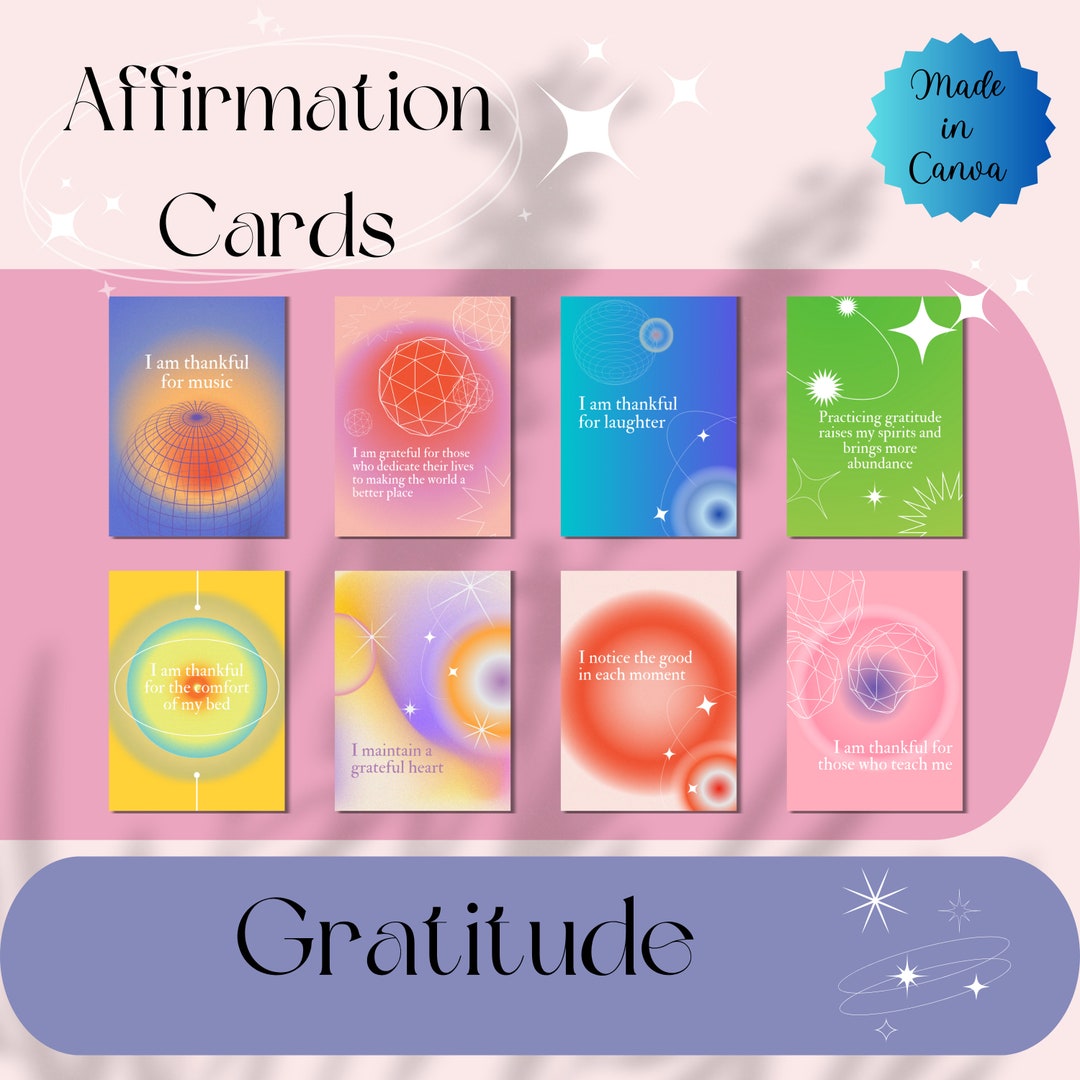 45 Affirmation Cards for Gratitude Digital Download, Affirmation Deck ...