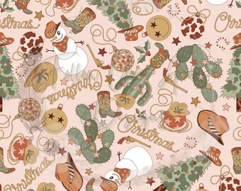 Christmas Western Seamless Repeat Pattern, Christmas Howdy Seamless ...