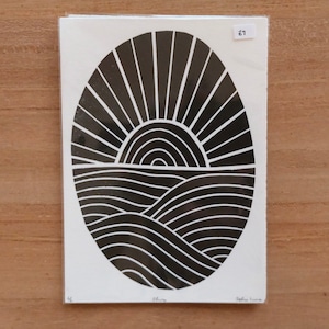 Shine | Original Linocut Print | Linoprint Sun | Linocut Sun Print ...