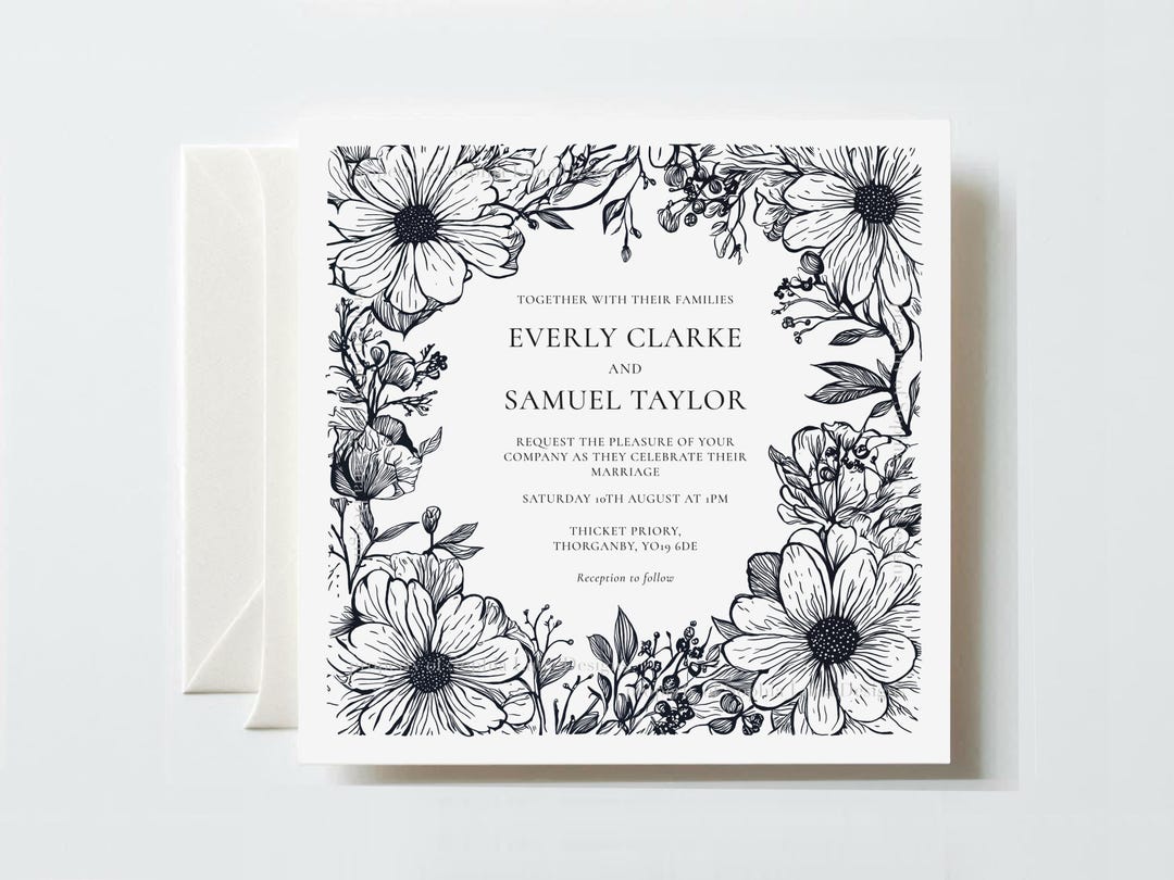 The Matilda Invitation | Elegant Wedding Invitation, Floral, Bespoke ...