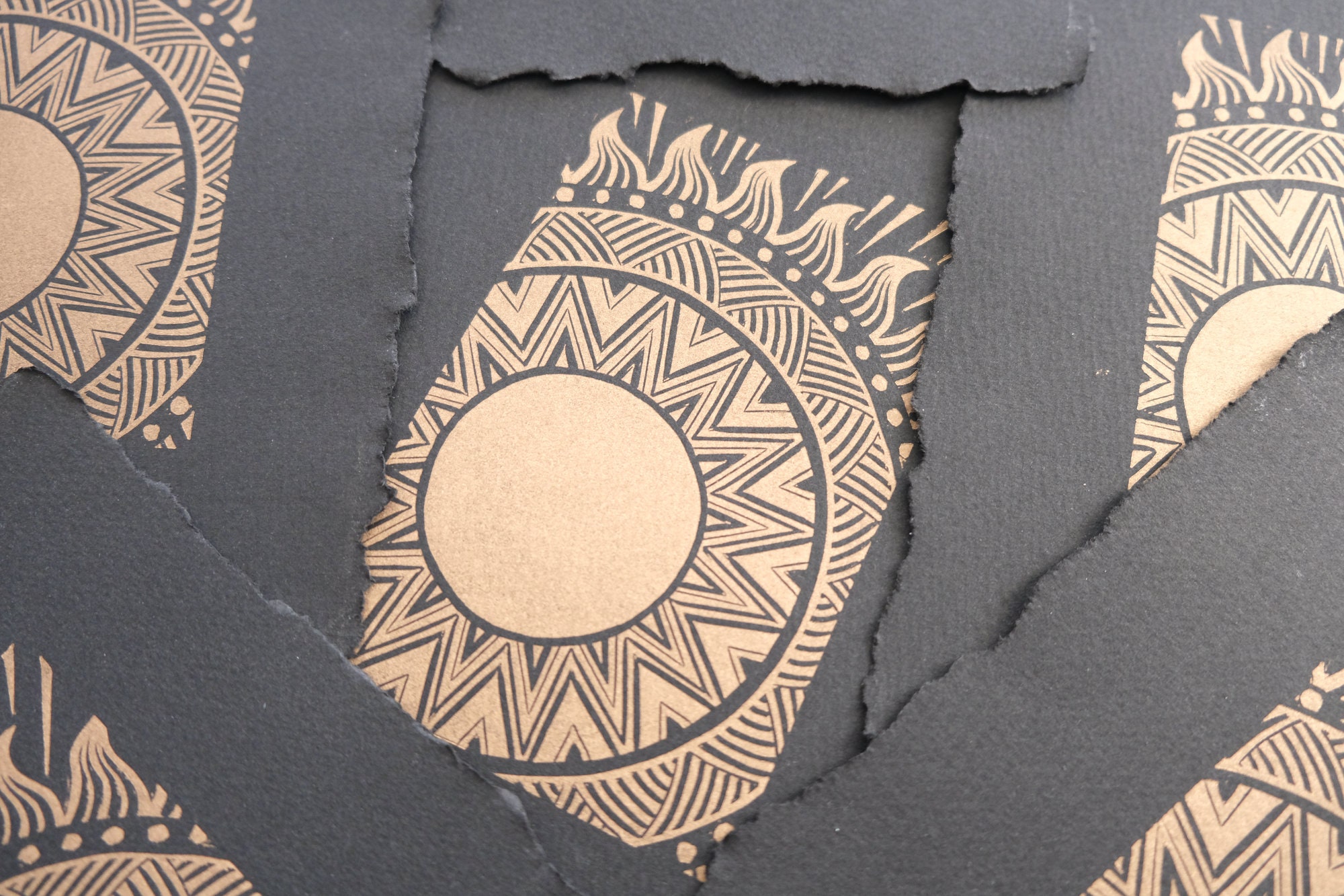 Make Your Own Sunshine | Original Linocut Print (black and Gold Edition ...