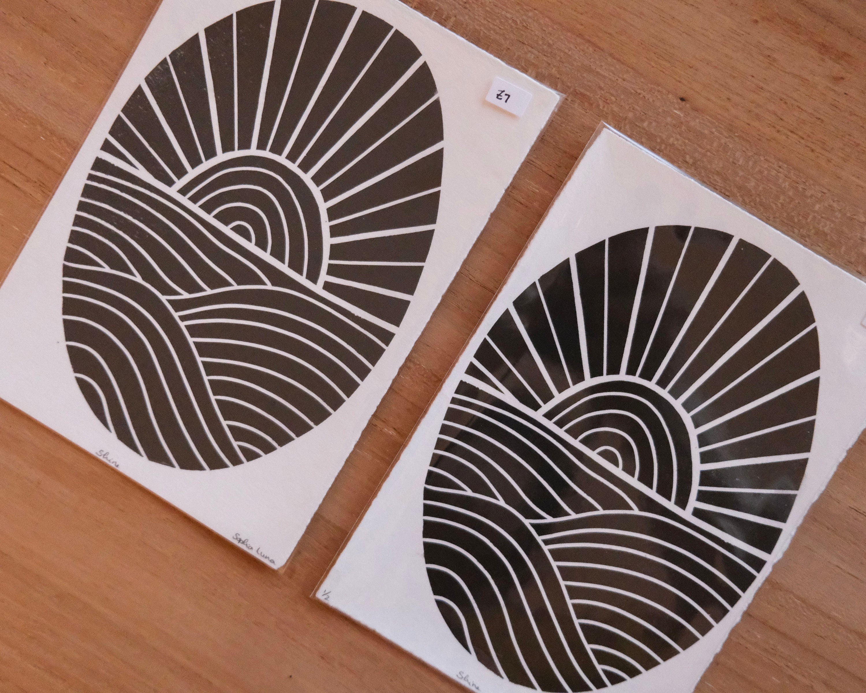 Shine | Original Linocut Print | Linoprint Sun | Linocut Sun Print ...