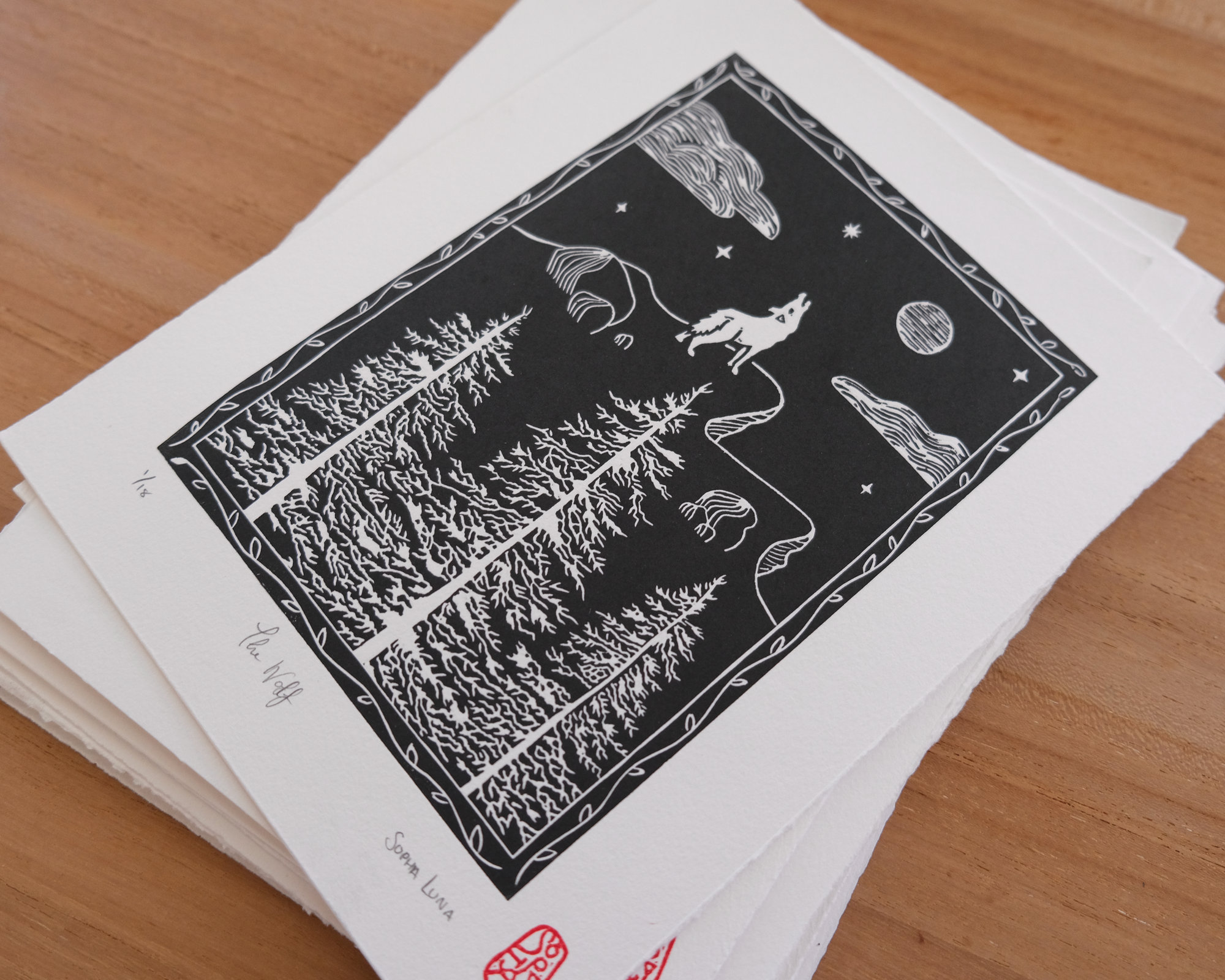 The Wolf Original Linocut Print Wolf Print Howling Wolf - Etsy UK