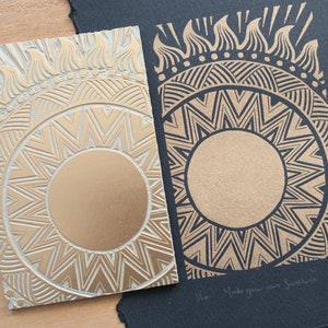 Make Your Own Sunshine | Original Linocut Print (black and Gold Edition ...