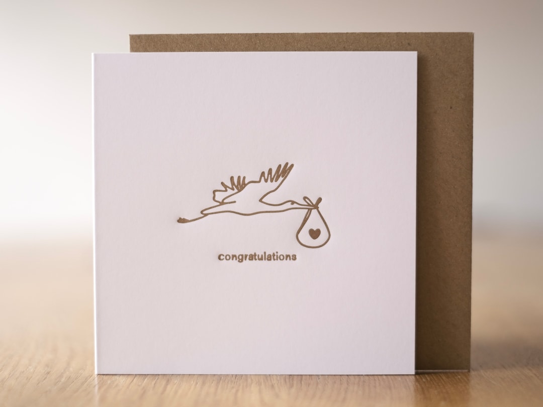 Letterpress Pregnancy Congratulations Card | Handmade Expecting a Baby ...