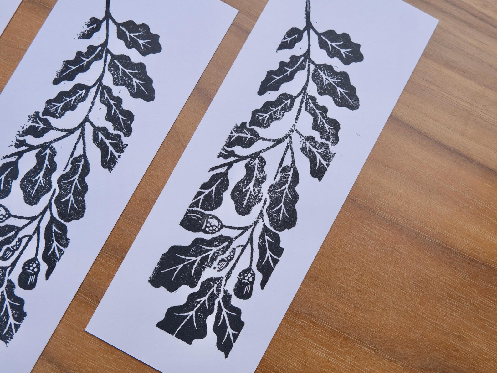 Oak Bookmark | Handprinted Linocut Bookmark | Handmade Bookmark | Oak ...