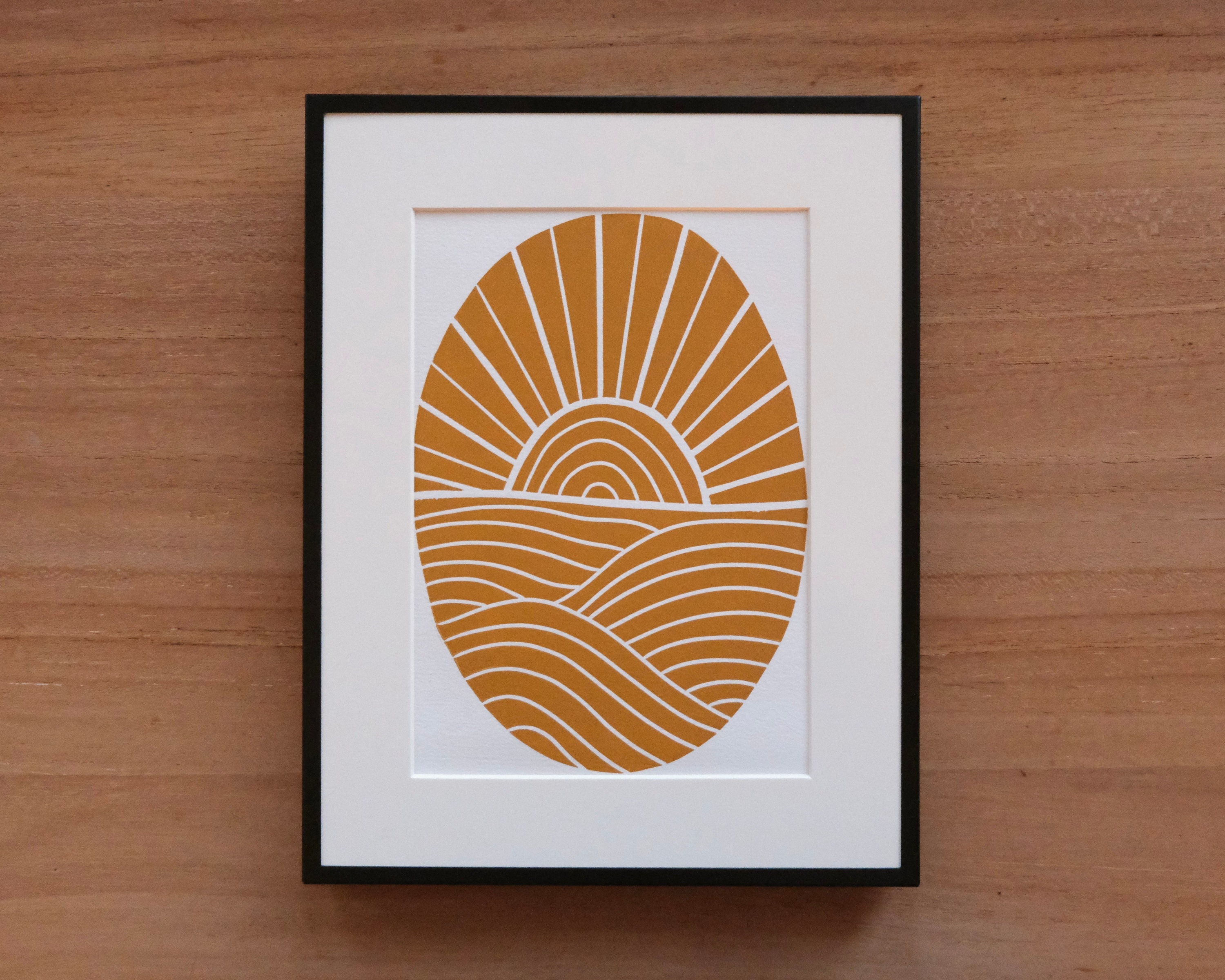 Shine | Original Linocut Print | Linoprint Sun | Linocut Sun Print ...