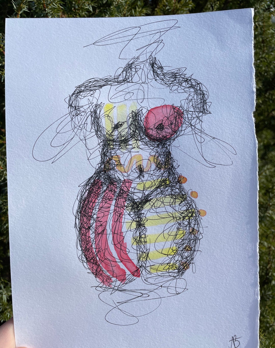 Original Scribble Drawing of Body - Etsy