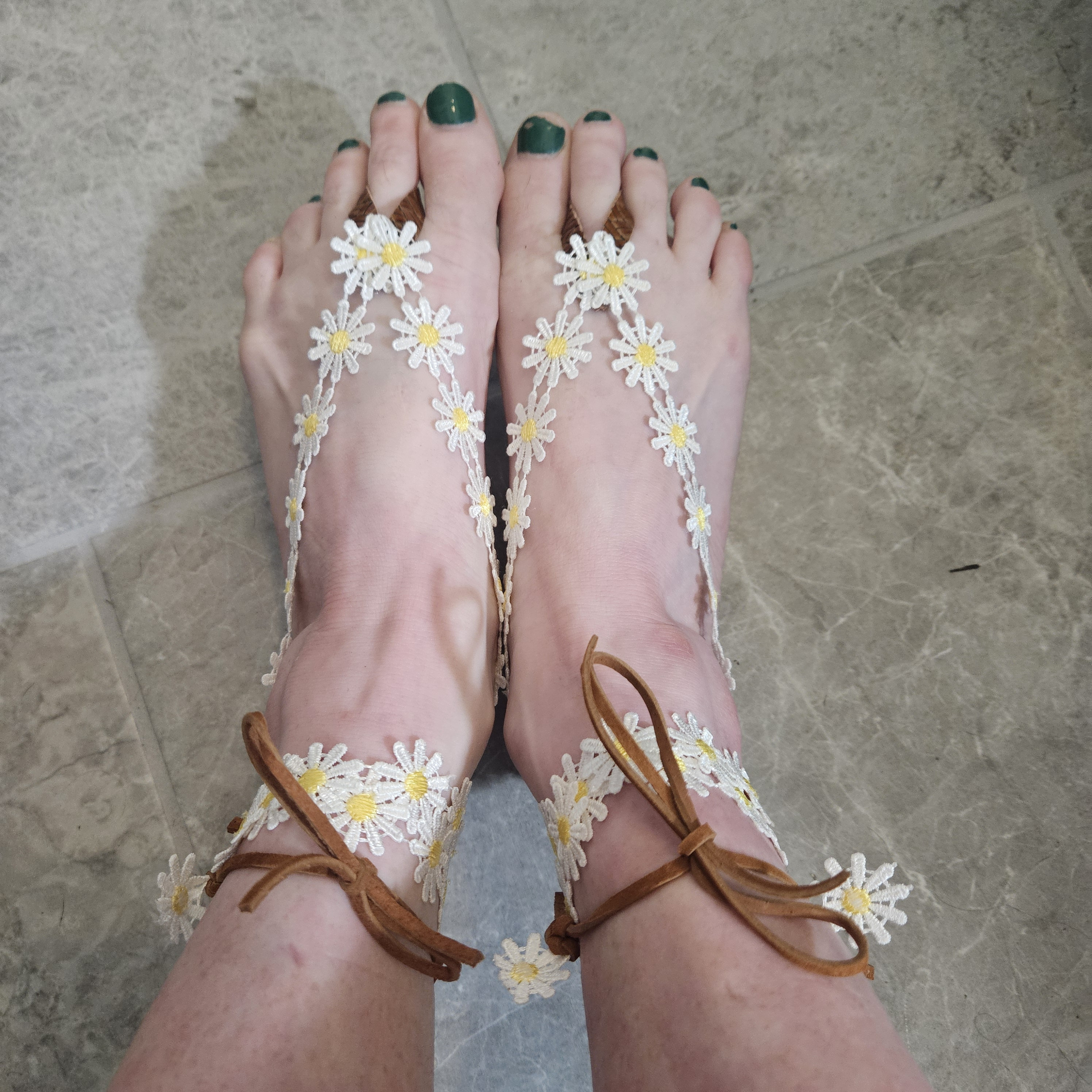 Daisy Barefoot Sandals - Etsy