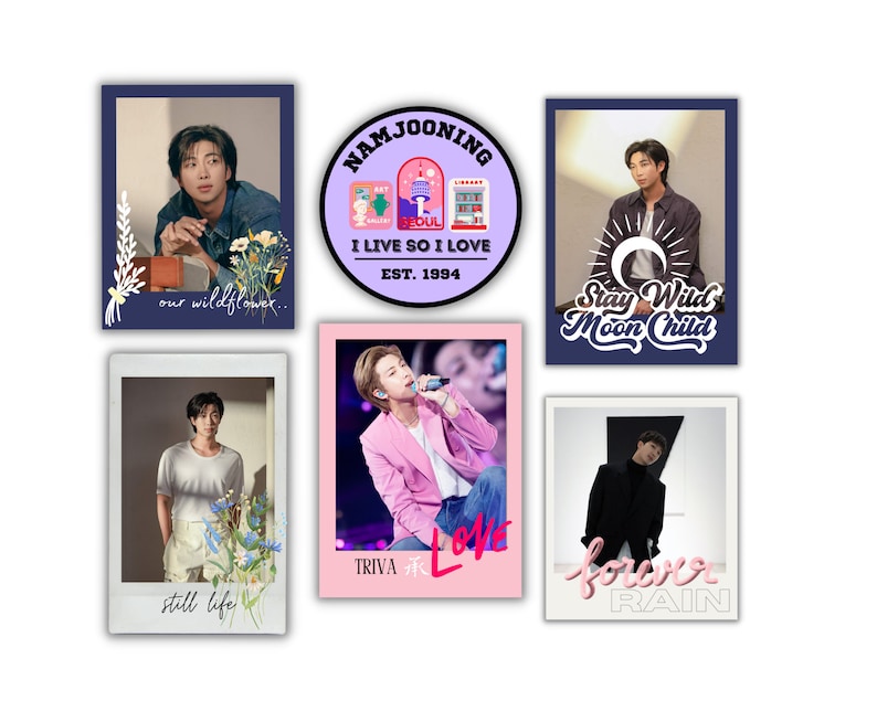 BTS RM Songs Stickers Set of 6 Namjoon Stickers Free - Etsy