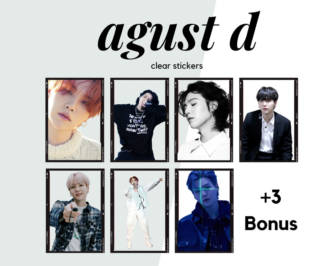 BTS Agust D Stickers | Set of 7 + 3 Bonus | Bts Stickers - Etsy