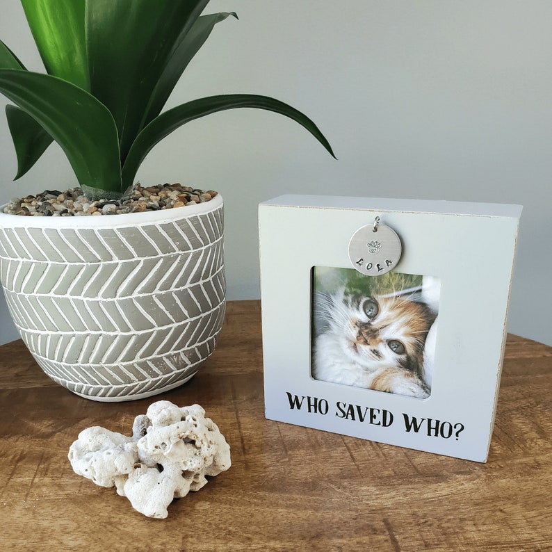 Who Saved Who Rescue Pet Personalized Photo Frame - Etsy