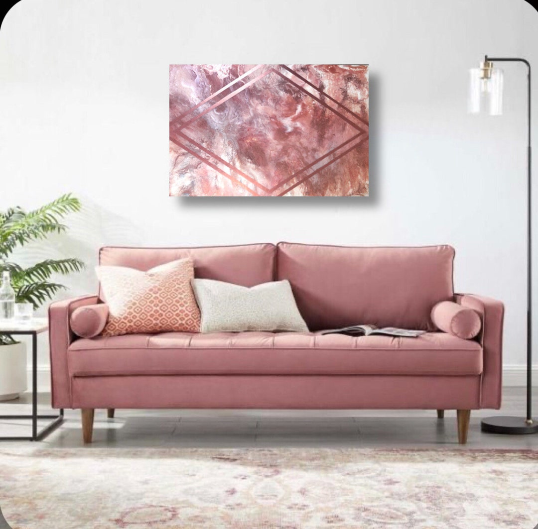 Rose Gold Marble Painting - Etsy