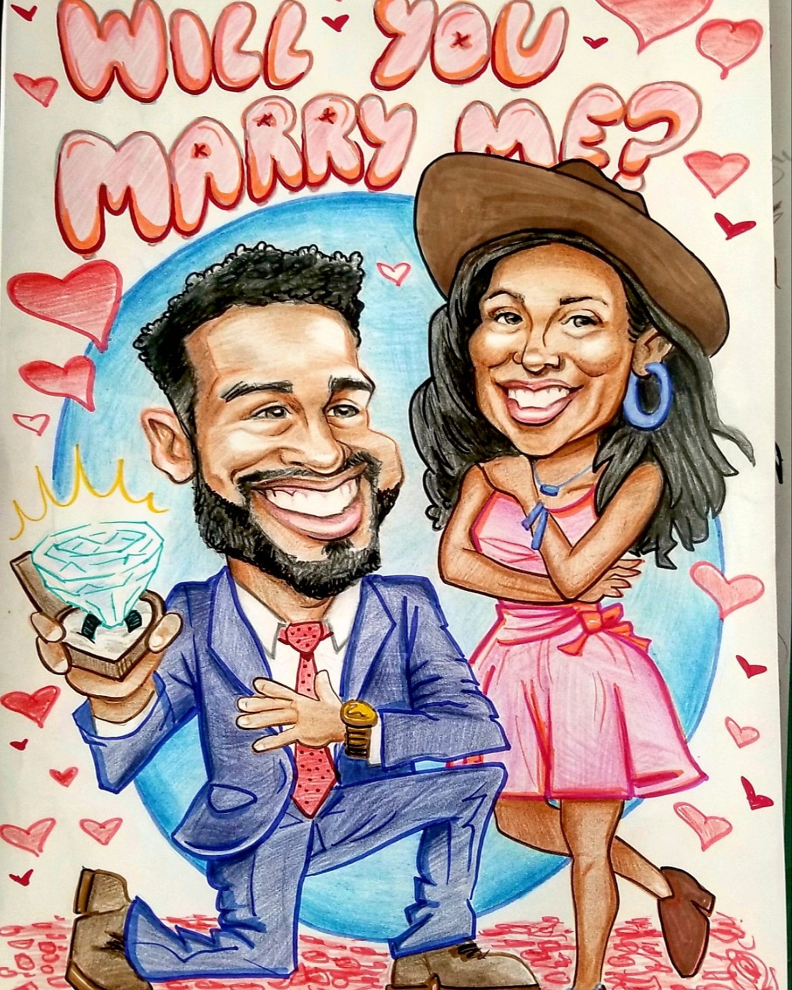 Hand Drawn Personalized Caricature - Etsy