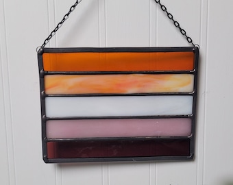 Stained Glass Lesbian Pride Flag-suncatcher-free Shipping - Etsy