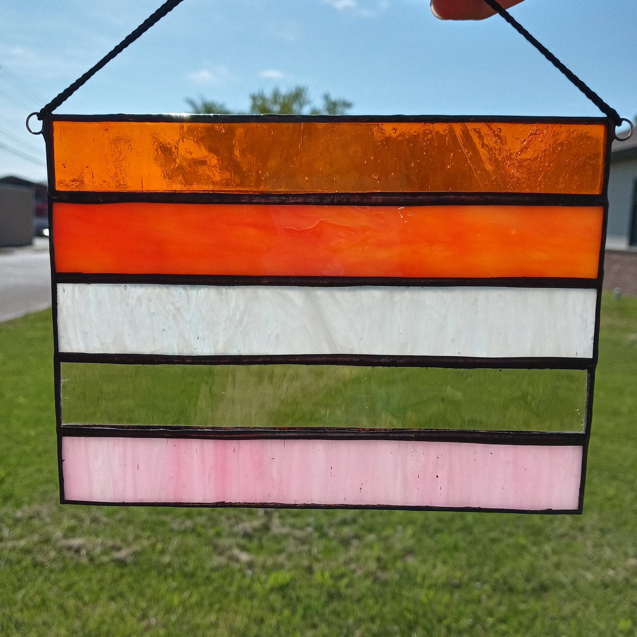 Lesbian Pride Flag Stained Glass Suncatcher | Etsy