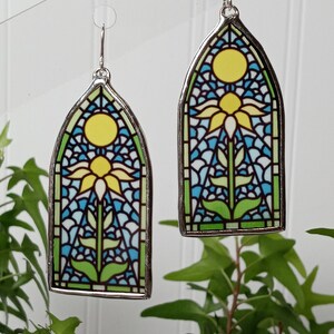 Colorful Stained Glass Window Statement Earrings - Etsy