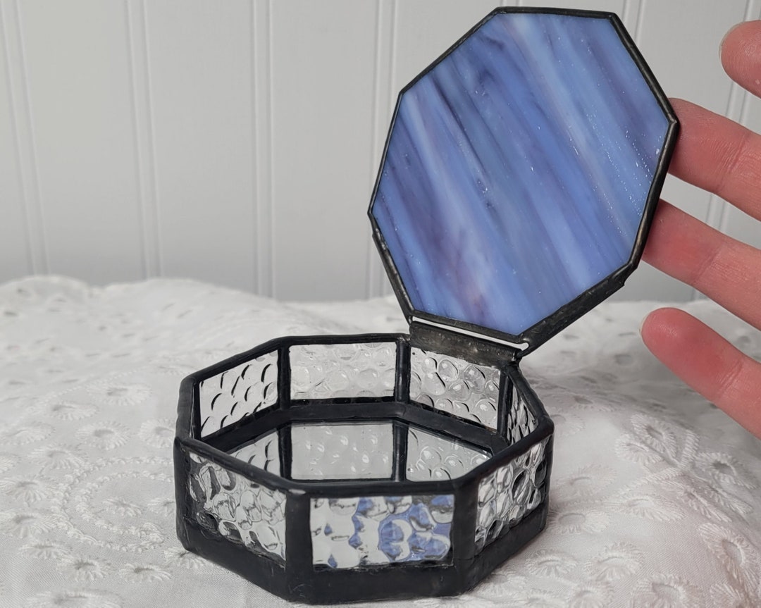 Trinket Dish/jewelry Box Octagon Stained Glass Functional Art - Etsy
