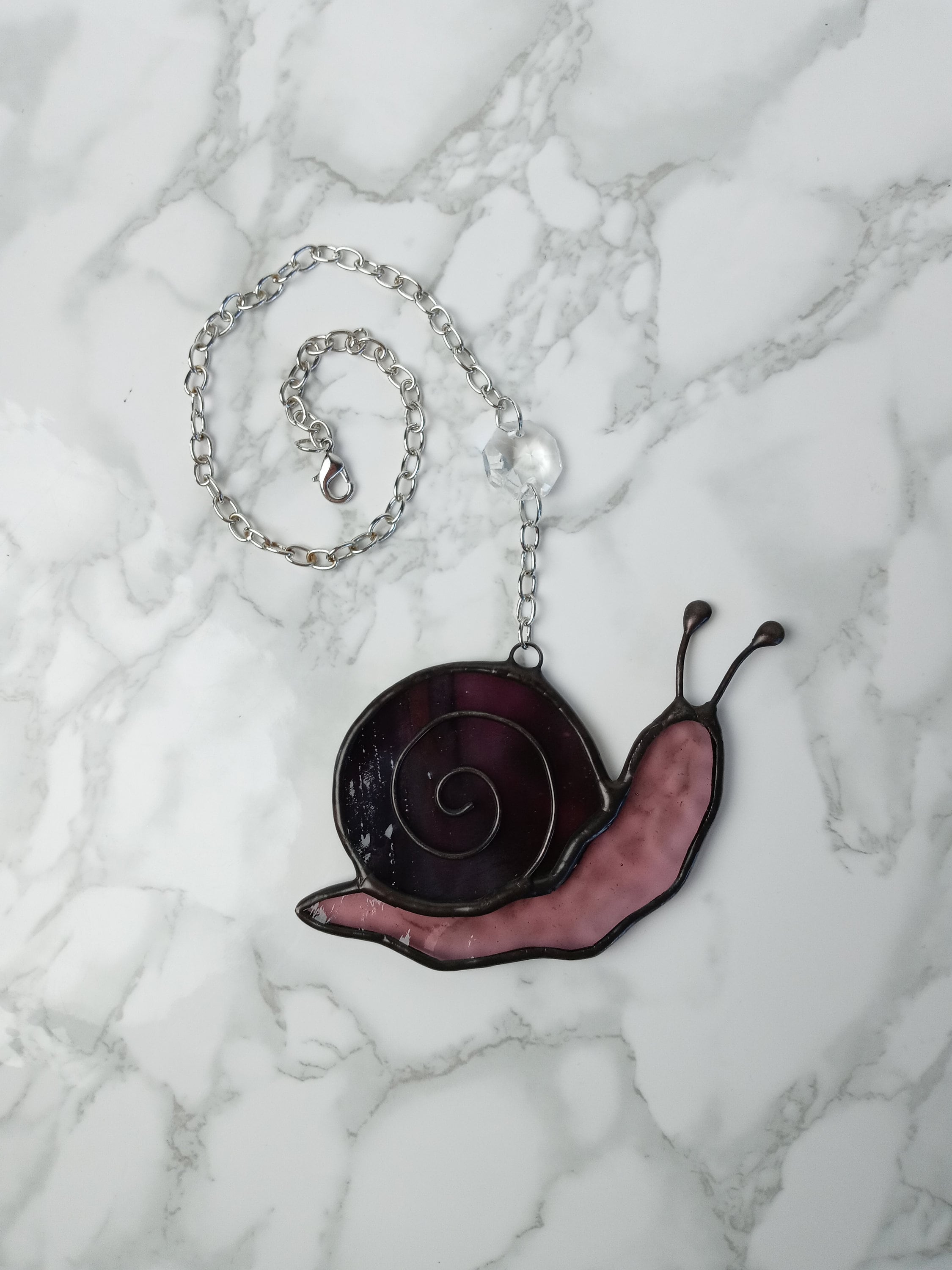 Snail Stained Glass Suncatcher Rear View Mirror Charm - Etsy