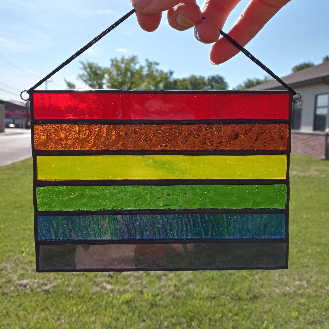 Pride Flag Stained Glass Suncatcher | Etsy