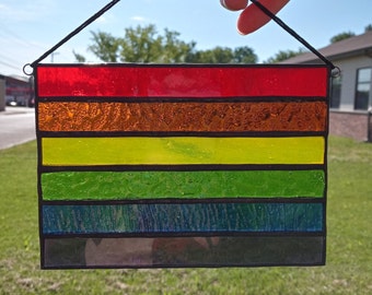 Stained Glass Lesbian Pride Flag-suncatcher-free Shipping - Etsy