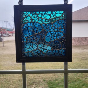 Water Ripple Stained Glass Framed Panel - Etsy