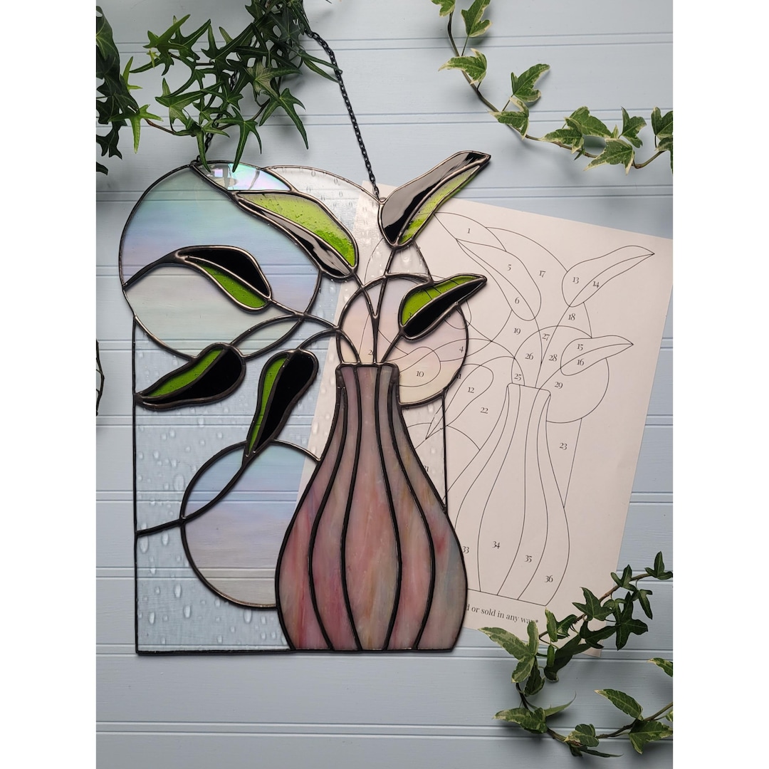 Flora Vase Stained Glass Pattern Hobby License *digital Download* - Etsy