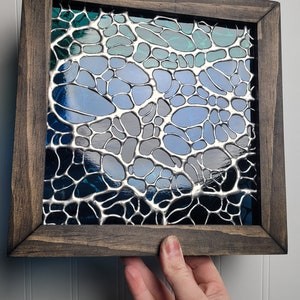 Water Ripple Stained Glass Framed Panel - Etsy