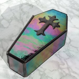 Stained Glass Coffin Trinket Box - Etsy