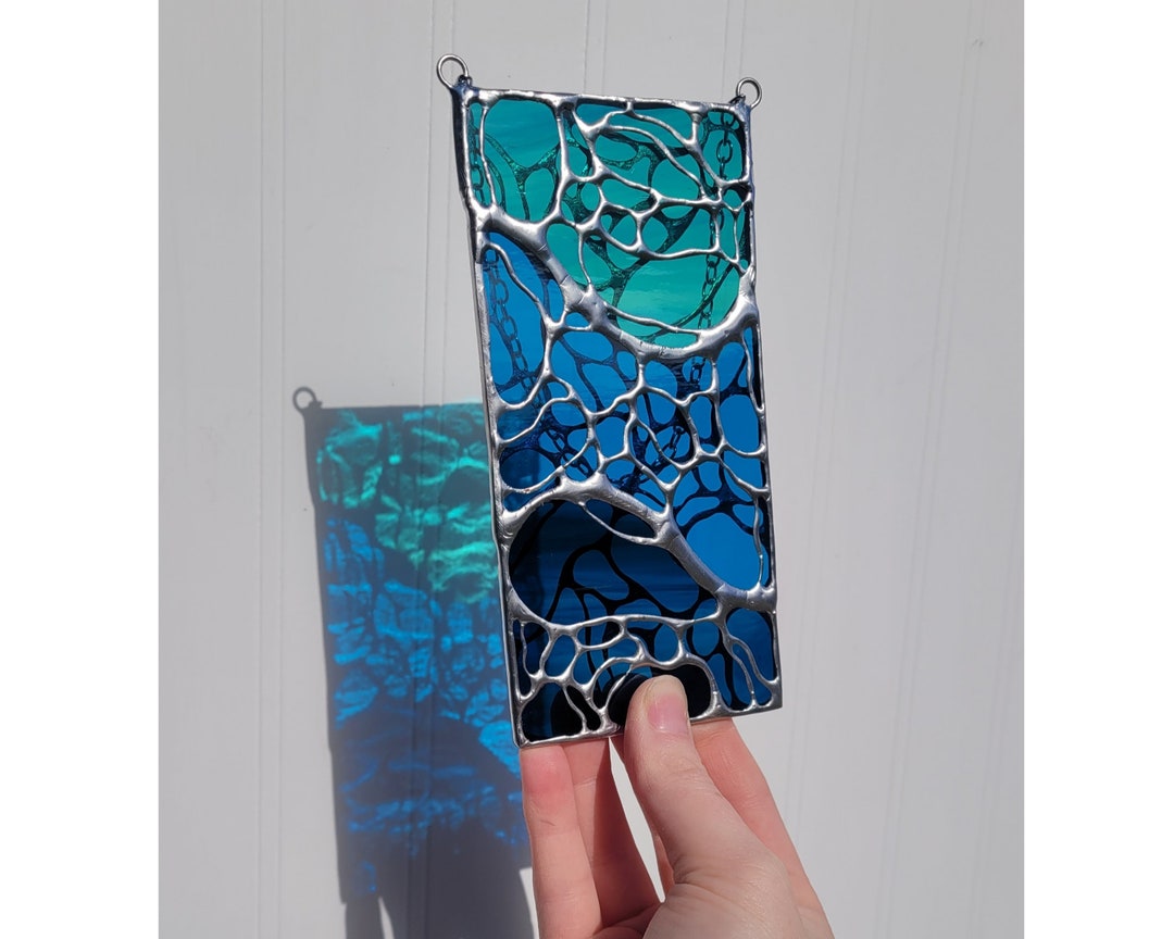 Water Ripple Mini Stained Glass Panel - Etsy