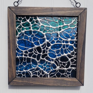 Water Ripple Stained Glass Framed Panel - Etsy