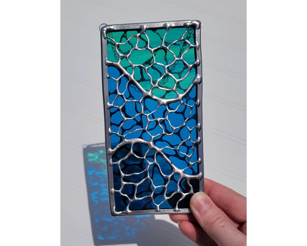 Water Ripple Mini Stained Glass Panel - Etsy