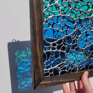 Water Ripple Stained Glass Framed Panel - Etsy