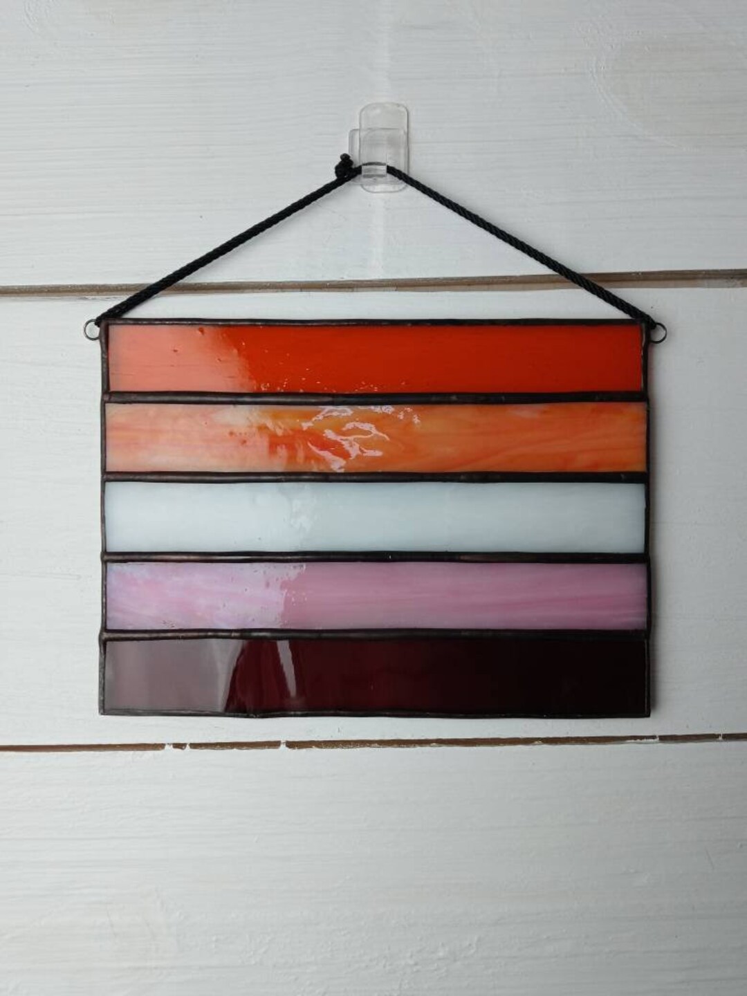 Lesbian Pride Flag Stained Glass Suncatcher - Etsy