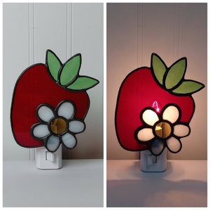 Strawberry Stained Glass Nightlight - Etsy