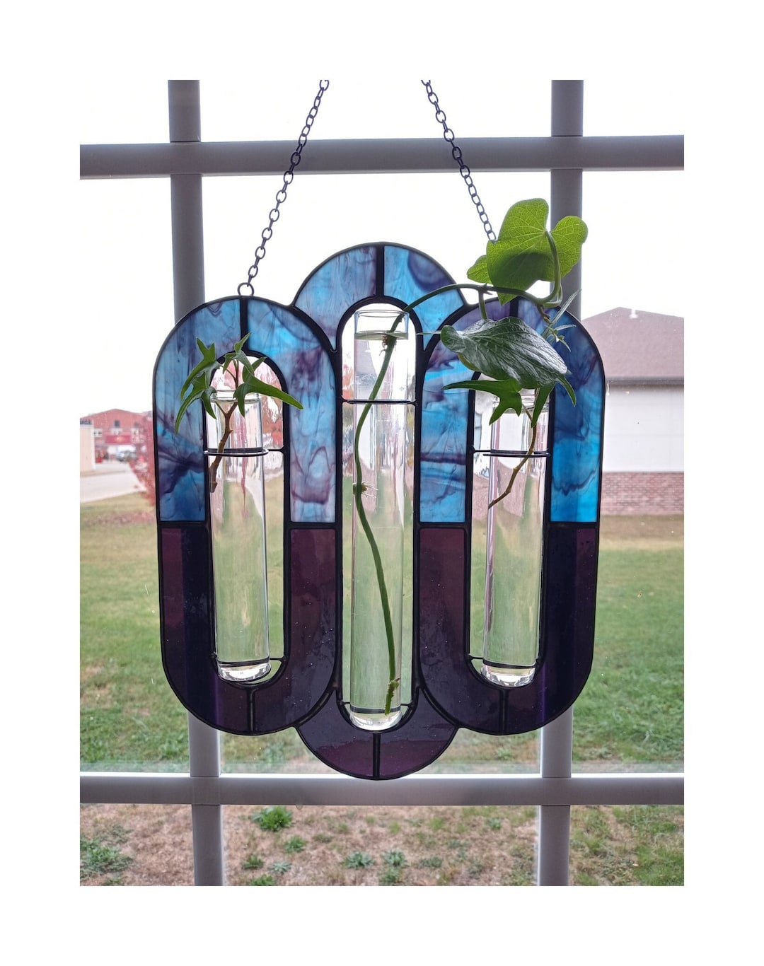 Triple Propagation Station Stained Glass Suncatcher Bud Vase - Etsy