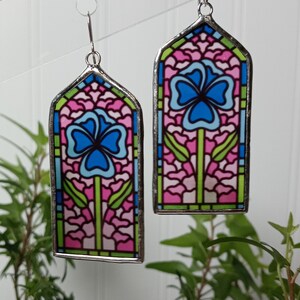 Colorful Stained Glass Window Statement Earrings - Etsy