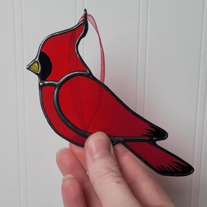Stained Glass Cardinal, Handcrafted Memorial Memento, Christmas Tree ...